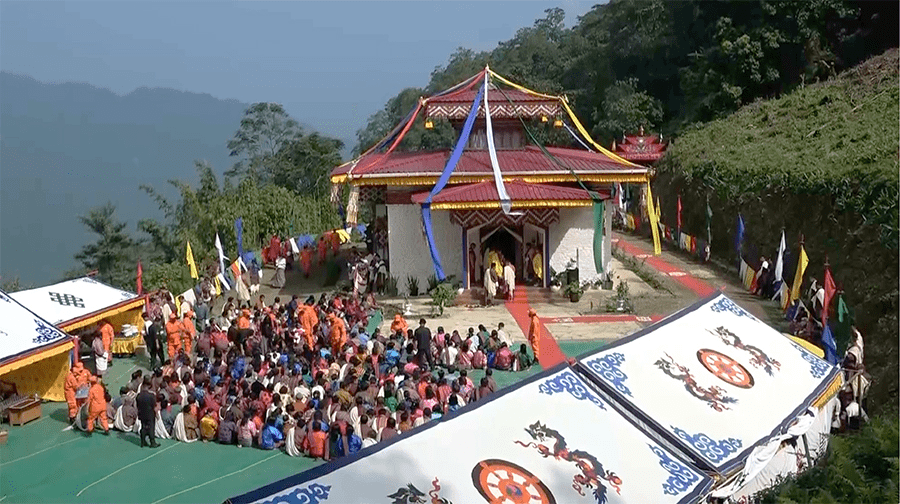 Sacred Monkey Statue Draws Pilgrims to Hilltop Temple in Norbugang ...